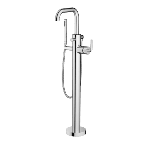 TRIM - Floor Mount Tub Filler with Hand Shower - Santec