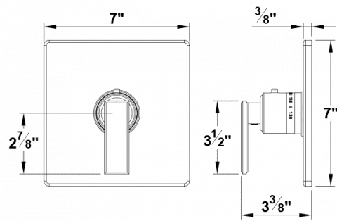 TRIM - 3/4" Thermostatic Control - Santec
