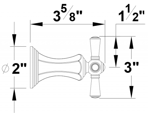 TRIM - Wall Mount Volume / Diverter Control - Santec